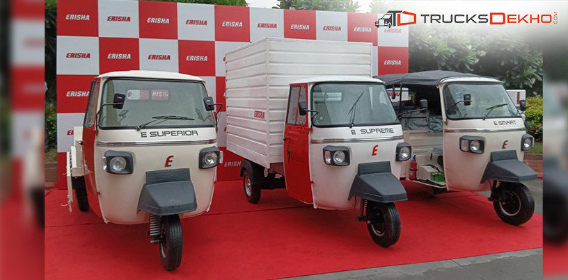 Erisha E Mobility launches a slew of e-rickshaws | Trucks.cardekho.com